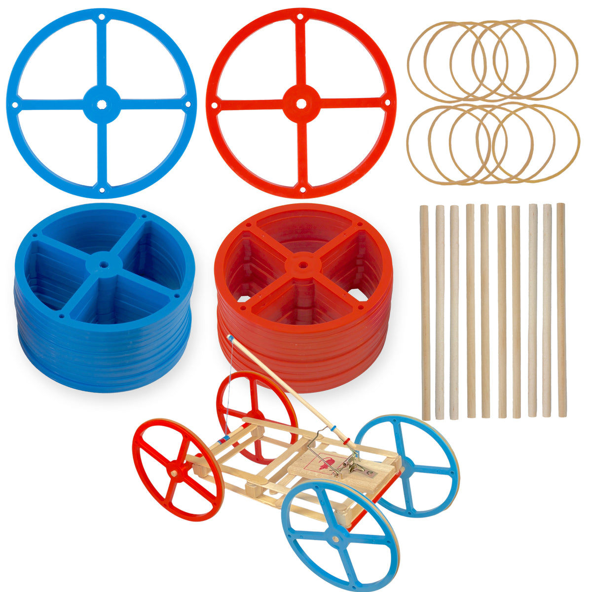 Large Plastic Project Wheels and Axles, for Mousetrap Car and Rubber B ...
