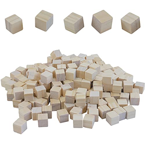 STEM Inventions Unfinished Solid Wood Cubes for Craft Projects and Mat
